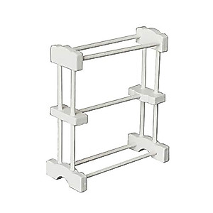 shlutesoy 1/12 Doll House Wooden Standing Towel Drying Rack Micro Bathroom Furniture