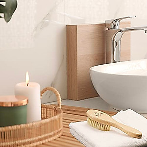 Dry Brush for Face for Smooth Radiant Skin by Zen Me, Natural Face Exfoliator Tool to Unclog Pores, Promote Lymph Flow & Reduce Swelling, Facial Brush with Natural Boar Bristles & Polished Wood Handle