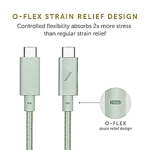 Native Union Type-C Desk Cable – USB-C to USB-C 8ft Ultra-Strong Non-Slip Charging Cable with Anchor Weight Compatible with iPhone 16, 15, MacBook Pro 13" M1/ M2, Air 13"/15", Surface Go 3 (Sage)