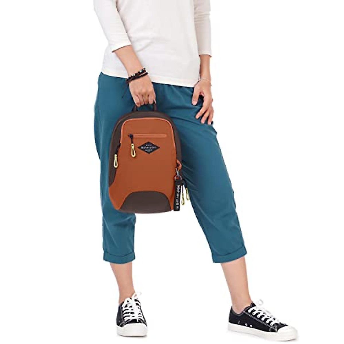 Sherpani Vespa, Mini Backpack for Women, Backpack Purse for Women, RFID Protection, Fits 10 Inch Tablet (Clay)