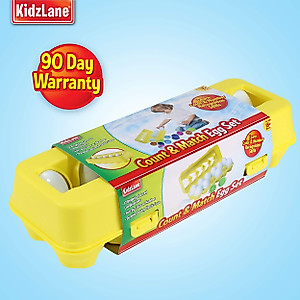 Kidzlane Toddler Toy - 12 Matching Eggs Set - Interactive Egg Matching Toy for Toddlers - Educational Game - Color and Number Recognition - Safe, Durable Eggs That Crack Open for Preschool Play