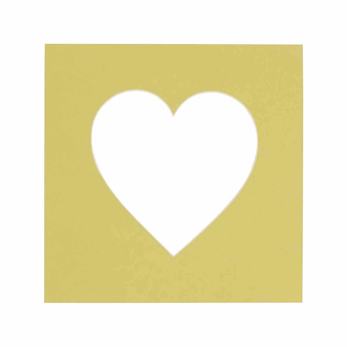 CountryArtHouse Pistachio Green Acid Free 10x10 Heart Picture Frame Mat with White Core Bevel Cut for 6x6 Pictures - Fits 10x10 Frame - Pack of 1 Matboard