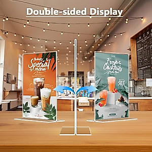 MaxGear Acrylic Sign Holder 5x7 inches 12 Pack, Table Paper Display Stand Clear Sign Frame Double Sided Menu Flyer Holder for Office, Restaurants, Store, Photo