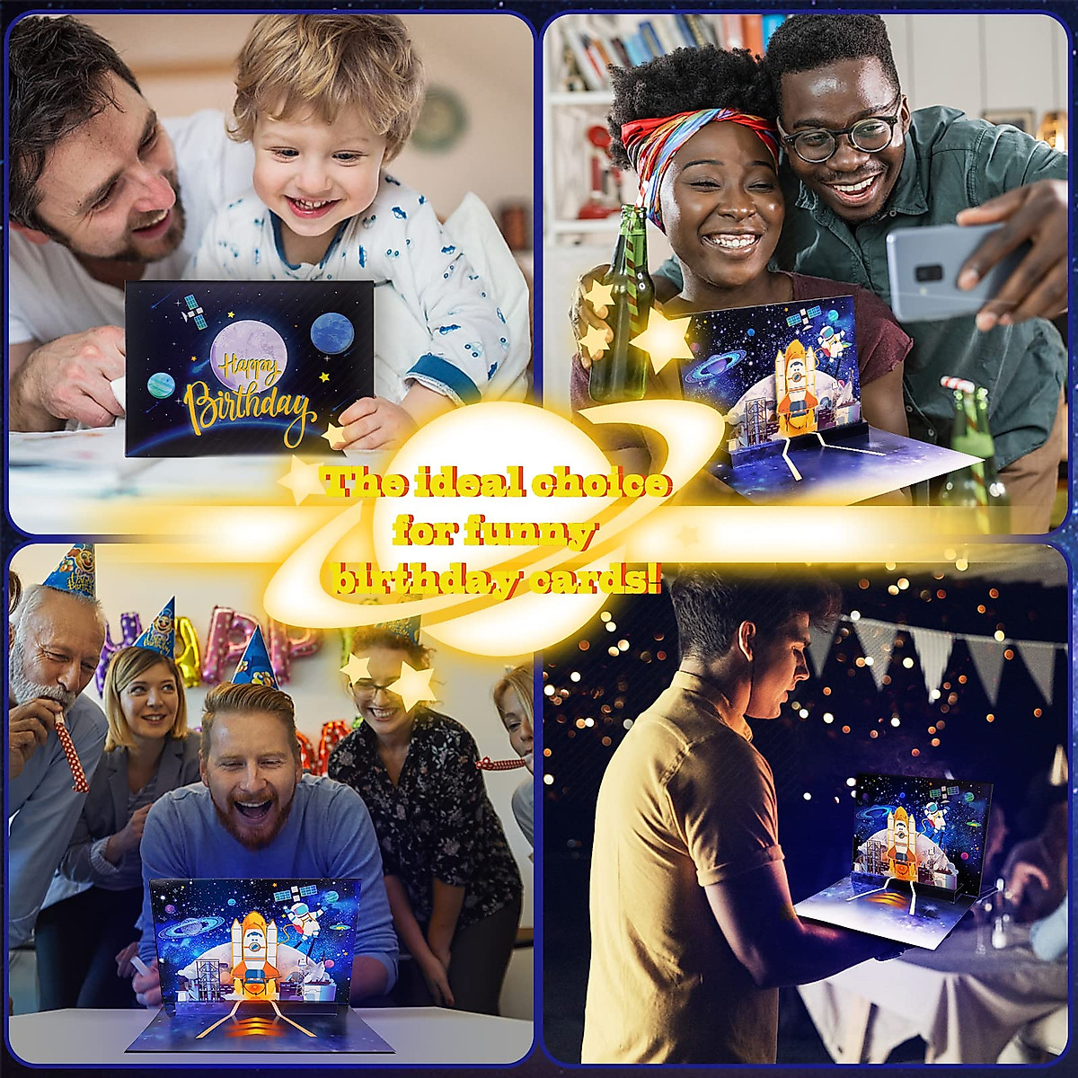 BYKOOO Birthday Card, Musical Pop Up Cards w Light, Birthday Cards w Cool Sound Effects and, Celebrate Birthdays, Graduations, Weddings & Promotions w Congrats, Greeting Card w/Congrats Text on Cover