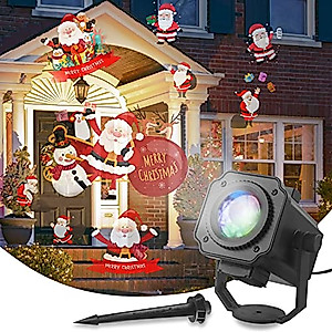 Dr. Prepare Holiday Projector Lights Outdoor, Christmas Lights Projector with 12 Patterns and Ground Stake, Waterproof Outdoor Christmas Decorations for Party, Home, Yard, Garden