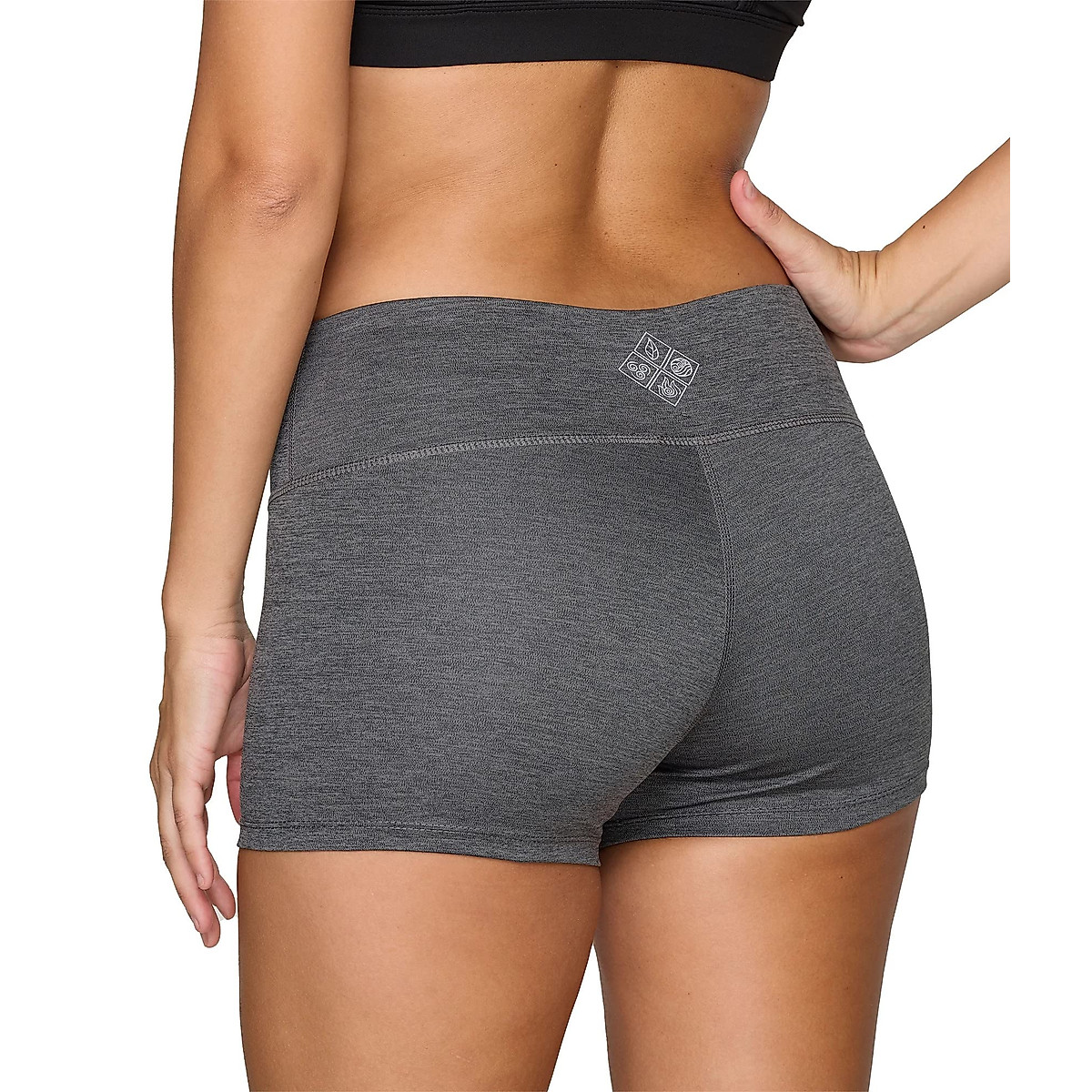 EAFW Women's Ablaze Eco-Friendly Recycled Polyester 3" Bike Short (Heather Charcoal, Small)