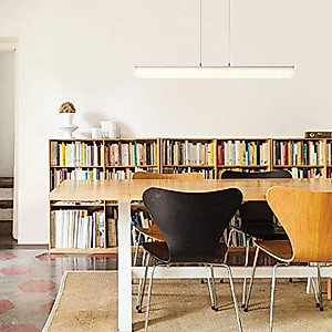 Globe Electric Calypso 20W Integrated LED Pendant Lighting, Chrome, Frosted Acrylic Shade, 1700 Lumens, Warm White 3000 Kelvin, 80 CRI