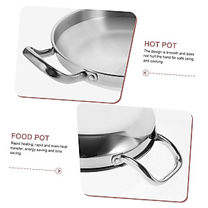 CAXUSD Stainless Steel Griddle Stainless Steel Pots Large Pot for Cooking Korean Pan Small Pots for Cooking Ramen Pot Steel Pans for Cooking Home Cooking Pan Hot Pot Commercial Individual