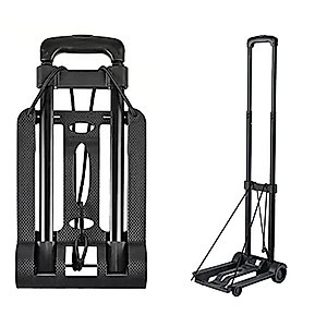 Plastic Folding Luggage Cart with 2 Wheels Lightweight Minisize Hand Truck for Travel, Moving,Camping and Office School Use Trolley(Small Base Plate 12.6"x9"inch)