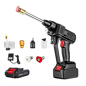 21V Cordless Pressure Washer with Accessories Portable Electric Mini Power Washer for Cars Gardens Terraces Windows Cleaning Works