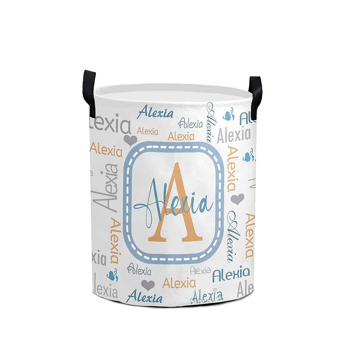 Custom Name Laundry Basket for Livingroom Personalized Clothes Storage with Name for Family Customized Dirty Clothes Hamper with Text for Bedroom