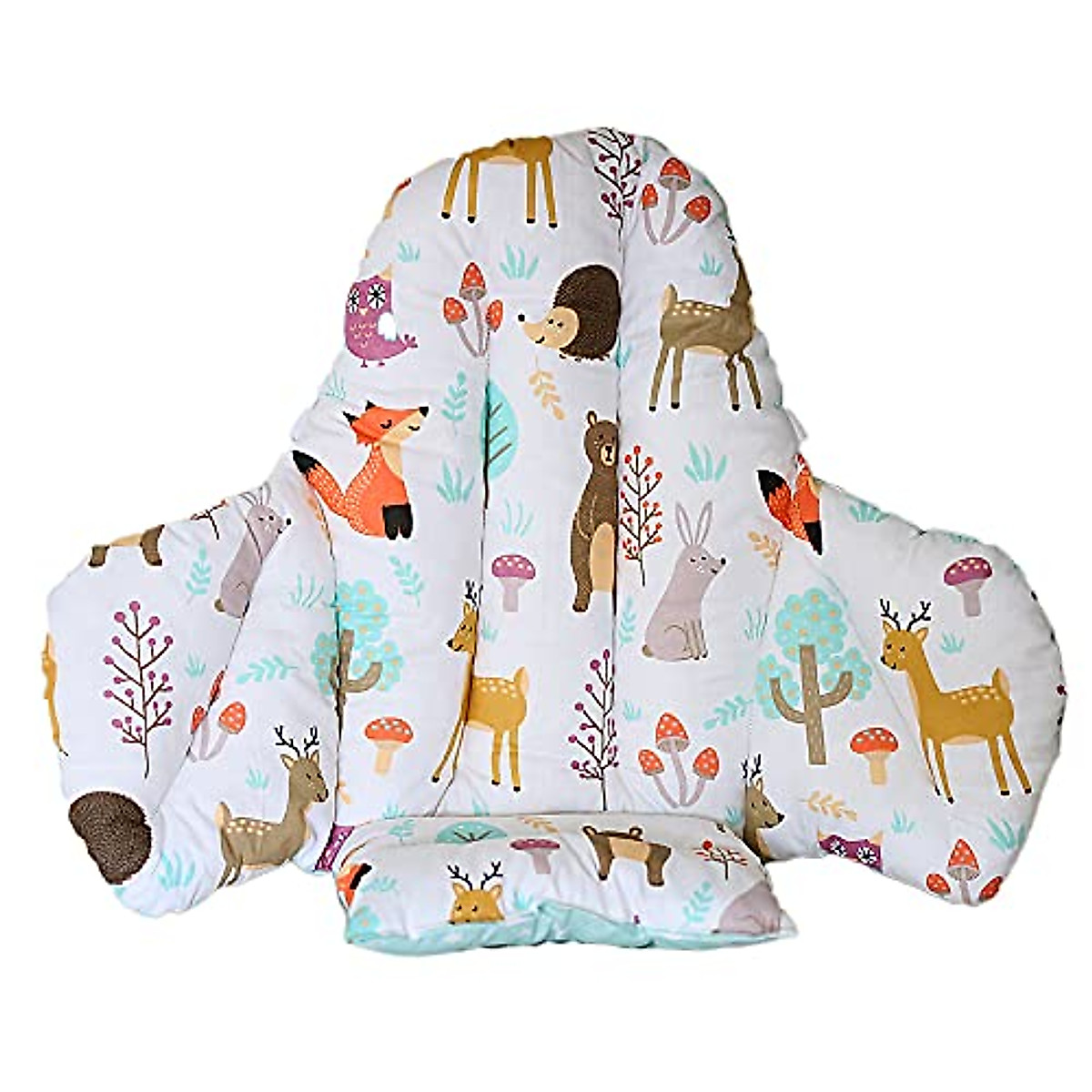 Bebek Ozel High Chair Cushion for IKEA High Chair, One Piece IKEA High Chair Accessories, Cotton Antilop High Chair Accessories, Washable IKEA High Chair Cushion (nature green)