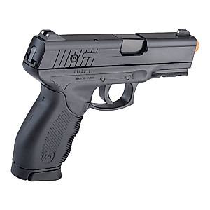 Swiss Arms 24/7 Semi-Auto BAX System CO2 Powered Airsoft Non-Blowback Pistol with Hop-Up, 305-395 FPS, Black (280323)