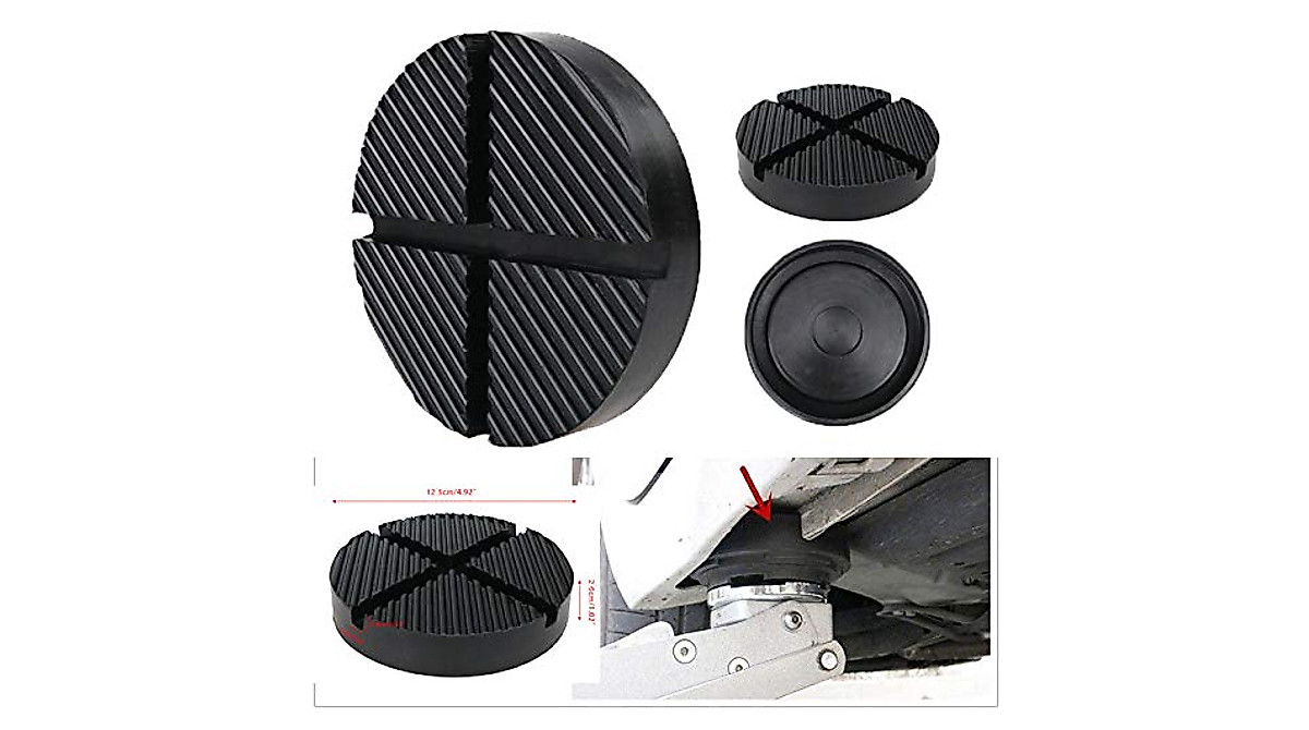 4PC Rubber Car Lift Jack Stand Pads - Durable & Anti-Slip