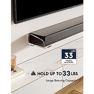 AFOOYO Universal Soundbar Acrylic Mount Shelf Sound Bar Mounts Speaker Wall Mount Compatible with Samsung,Sony,LG,Vizio,Bose,Polk,Sonos,Onn,Roku,TCL, JBL More - Under TV, up to 33 LBS（Transparent）