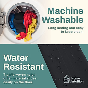 Home Intuition 36 inch Twin Door Draft Stopper for Bottom of Doors Weather Stripping, Black, 1 Pack