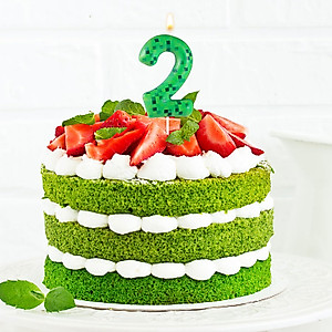 Pixel Miner Birthday Cake Candle, Dynamite Birthday Candle Green Number Birthday Candle TNT Themed Birthday Candle for Birthday Cake Games Party Decoration Supplies (Number 7)