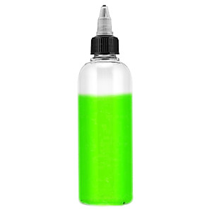 KEILEOHO 64 Pack 4 oz Plastic Squeeze Bottles, Clear Dispensing Bottles, 120ml Round Empty Dispensing Bottles with Twist Top Cap, for Craft, Art, Household