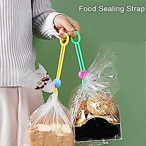 HICCVAL Multi-Purpose Sealer Set, Reusable Food Bag Clips, Zip Ties, Cable Ties, Detachable Sealing Ties, Sealing Tape and Cord Organizer for Food Bags and Wire Management. 20 Pcs