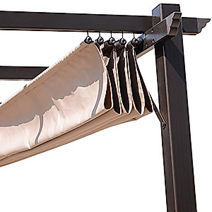 Outsunny 10' x 13' Outdoor Retractable Pergola Canopy, Aluminum Patio Pergola, Backyard Shade Shelter for Porch Party, Garden, Grill Gazebo - Brown