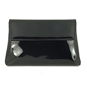 LONI Womens Charming Clutch Purse Shoulder Cross-body Bag Patent in black