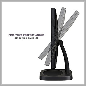 Conair Reflections Tri-Panel LED Lighted Vanity Makeup Mirror, 1x/2x/3x magnification, Matte Black finish