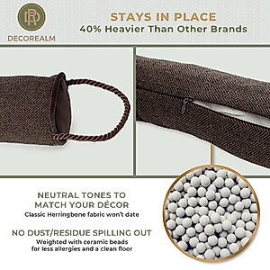 Under Door Draft Stopper and Blocker, Draft Guard for Doors and Windows, Decorative Fabric Cylinder Blocker Provides Weighted Door Insulation by DECOREALM (Brown, 36 Inches)