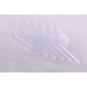 Hakka 1/6 Size Polycarbonate Food Pans Lid&Cover,Clear - Pack of 6