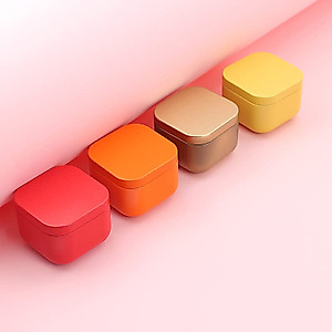 10-Pack Multicolor Small Square Tinplate Tea Tin Can Exquisite Candy Gift and Crafts Box Food Storage Container (Mix-color）