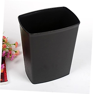 LIFKOME Office Decor Black Plastic Trash Can, 13 Gallon Capacity, 13" Wide