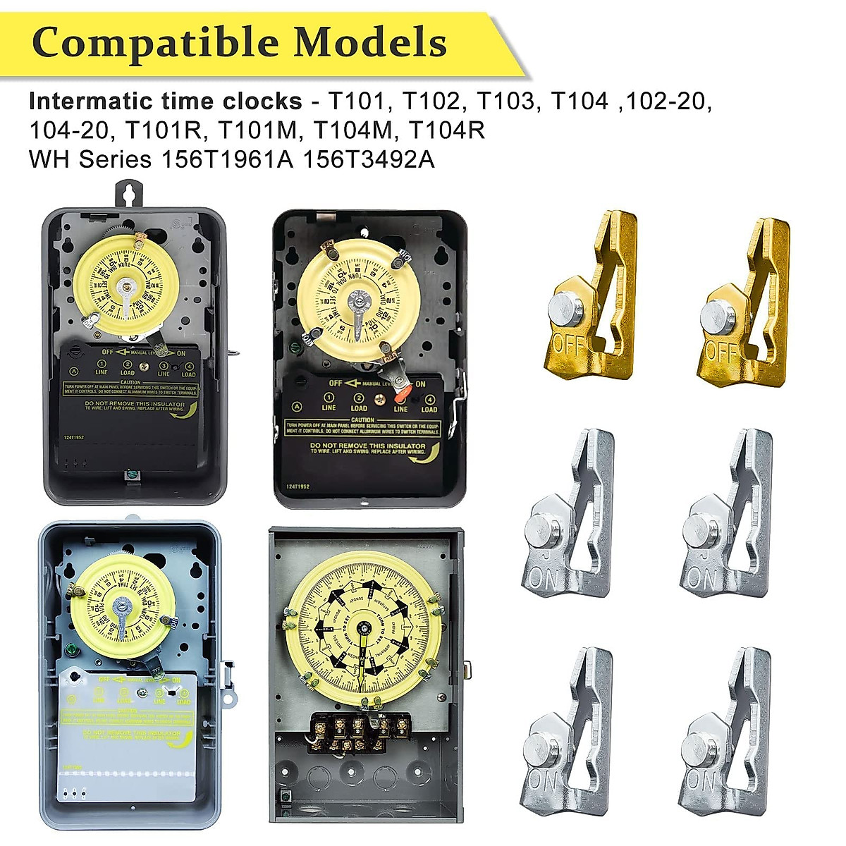 Time Switch Replacement Trippers Kit | Compatible with Intermatic 156T1978A, for T100 Series Timer Parts, Pool Timer On Off Clips(4 ON / 4 Off / 8 Screws)