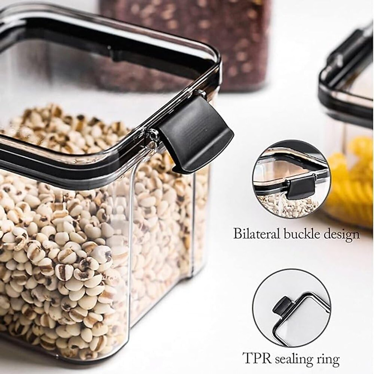 Airtight plastic container with lids to organize your kitchen - food storage container for freshness and convenience, Medium,3-Cups.