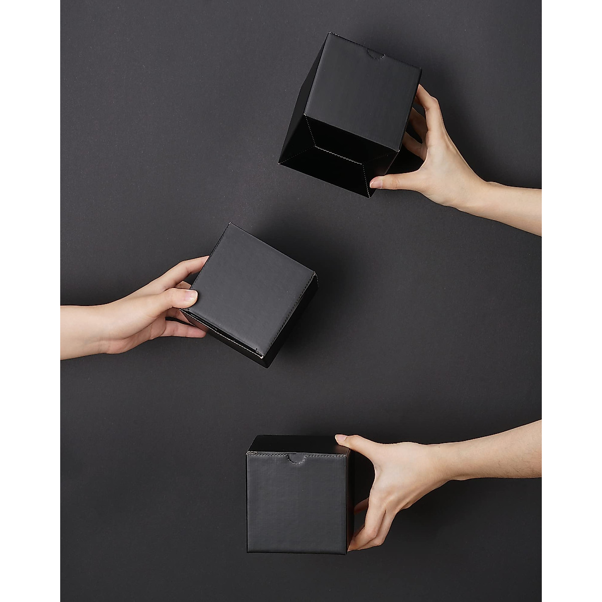 JTRF Small Gift Boxes with Lids – 10-Pack Recyclable Cardboard Boxes for Gifts, Invitations, Organization Sturdy Kraft Boxes – Gift Boxes Bulk Pack (4 x 4 x 4, Black)