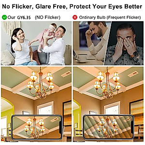 Vinaco GY6.35 Halogen Bulb, 10 Pack 50W 120V T4 GY6.35 Bi-Pin Base Clear Halogen Bulb, GY6.35 Bulb Dimmable with 2800K Warm White, T4 GY6.35 120V 50W for Pendant Light, Microwave Oven, Table Lamp