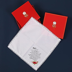Mother of The Bride Handkerchief Wedding Keepsake for Bride's Mom Wedding Gift from Daughter (Mom)