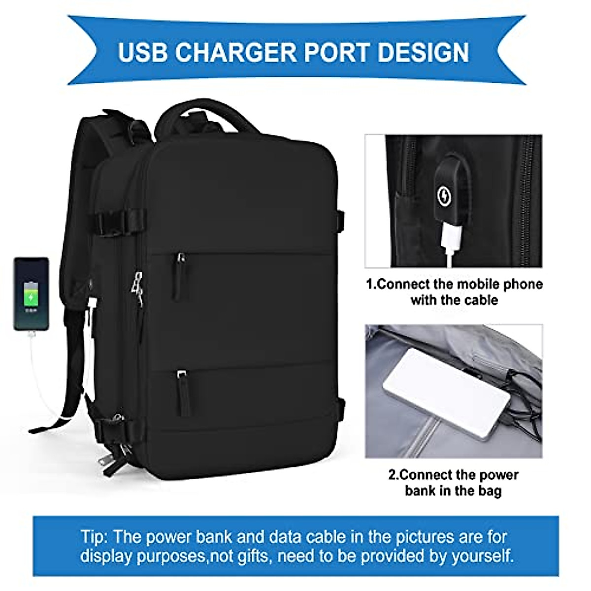 coowoz Large Travel Backpack Women, Carry On Backpack,Hiking Backpack Waterproof Outdoor Sports Rucksack Casual Daypack School Bag