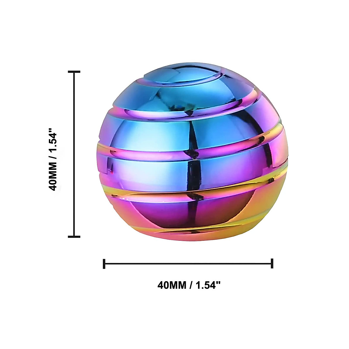 Kryfa Kinetic Desk Toys, Fidget Toys Kids Adults, Adults Office Desk Toys, Metal Kinetic Fidget Spinners for Kids Party Favors, Stocking Stuffers for Kids (1.54", Rainbow)