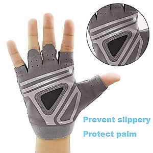 Luwint Women Fingerless Yoga Gloves Non Slip Padded - Barre Pilates Fitness Workout Training Wrist Exercise Accessories (Black, Medium)