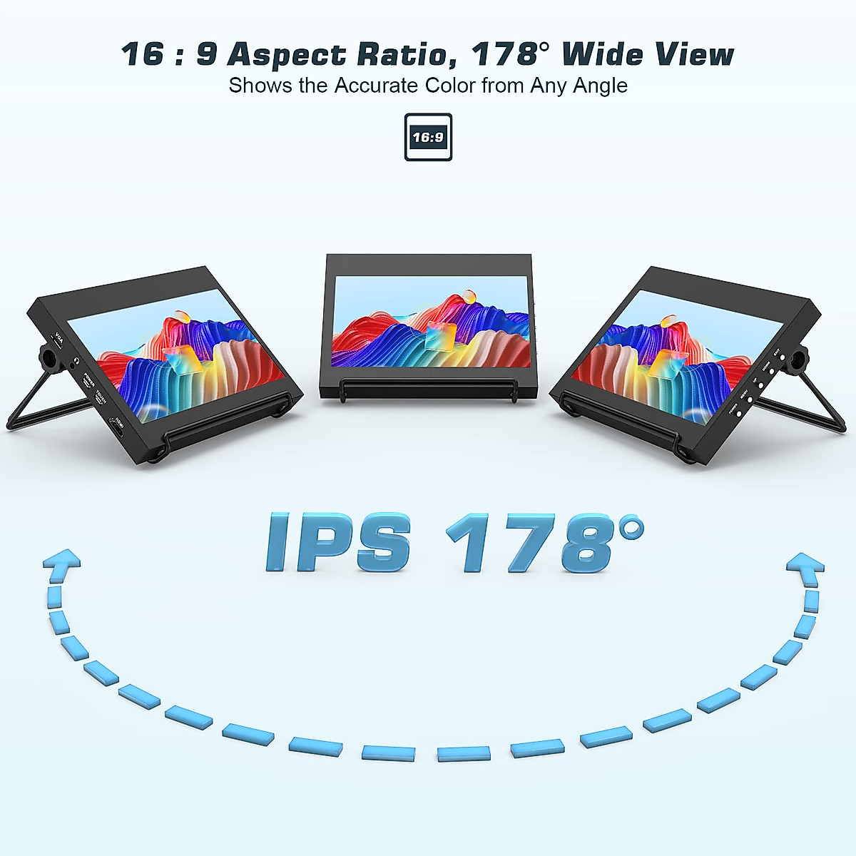 APROTII RasPi Touchscreen Monitor, 1024X600 7" IPS RasPi Screen with Case, Capacitive Touch Screen Display USB/HDMI for PC Phones RasPi 4B 3B+ 3B 3A+ 2B B+ (with Stand)