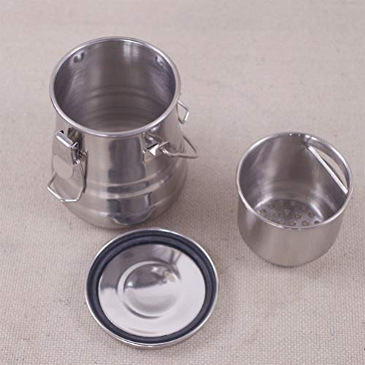 EXCEART Stainless Steel Brush Washer Portable Leak-Proof Artist Paint Brush Cleaner with Lid Removable Filter Screen for Oil Painting