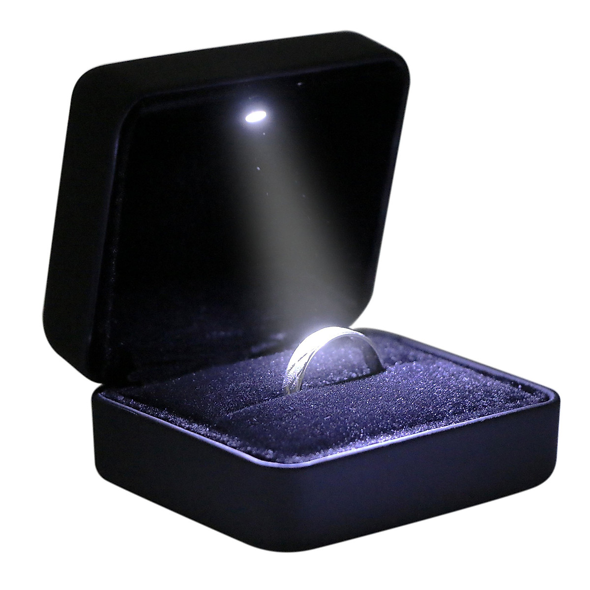 Omeet Mini size Metal glossy with LED Jewelry Gift Box - Easy to fit into your pocket or handbag