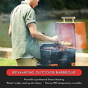 Portable Pellet Grill & Smoker - ASMOKE AS350 256 sq. Pellet Smoker w/Meat Probe, ASCA System™ Smoker Grill, Easy to Set Up & Clean Portable Smoker, Auto Temp Control 8-In-1 Wood Pellet Grill, Blue