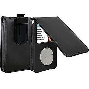 HAL V-TOP Leather Case for Apple iPod Video Classic 80G 120G 160G 60G Classic Protective with Movable Belt Clip Black
