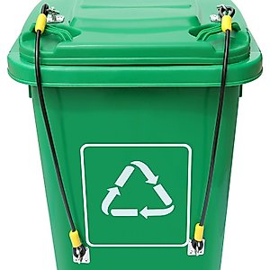 AICWIOO Trash Can Lid Lock, Garbage Can Locks for Animals Stop from Rummaging Universal Lid Lock for Outdoor Trash Bins Durable Rubber Coated Braided Wire Rope Stainless Steel Hasps(2 Pack)