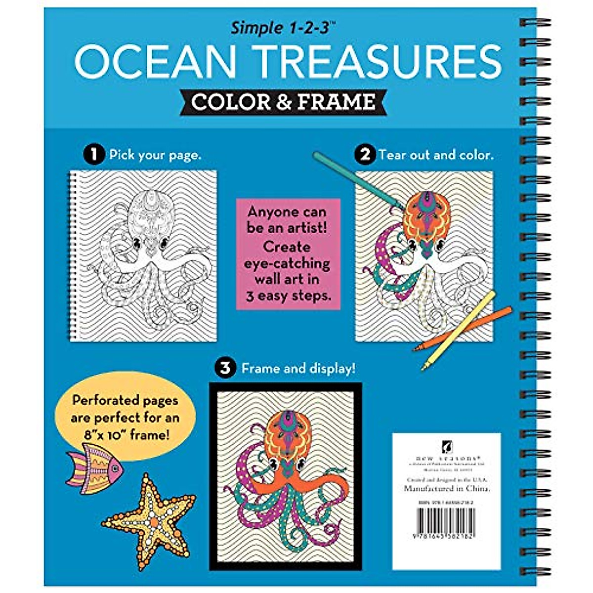 Color & Frame - Ocean Treasures (Adult Coloring Book)