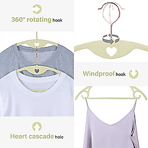 IEOKE Velvet Clothes Hangers, 50-Pack No Shoulder Bumps Suit Hangers Ultra Thin Space Saving 360 Degree Swivel Heavy Duty Hook Durable Hangers for Sweaters,Coat,Jackets,Pants,Shirts,Dresses (Ivory)