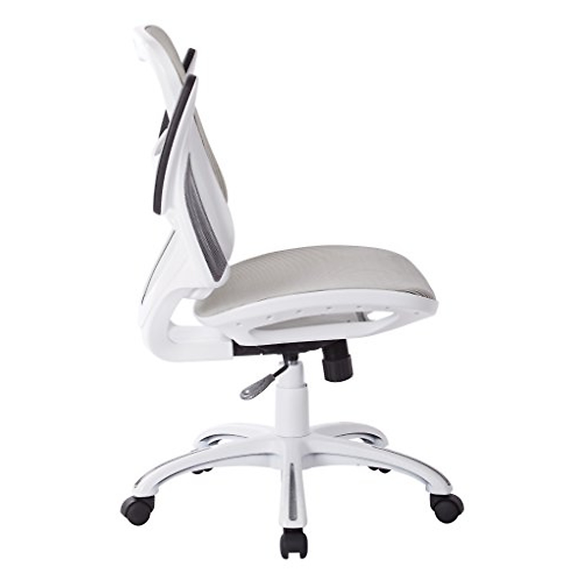 Office Star Ventilated Manager's Office Desk Chair with Breathable Mesh Seat and Back, White Base, White