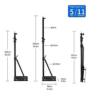 Selens Wall Mount Triangle Boom Arm-Max Length 5.9 Feet/180cm , 180° Flexible Rotation Camera Wall Mount for Photography Strobe Light, Ring Light, Umbrella Softbox, Reflector (Black)