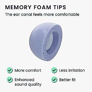 kwmobile Replacement Ear Tips Compatible with Samsung Galaxy Buds 2 - Set of 6 - Memory Foam Eartips - Lavender