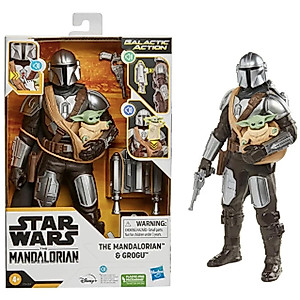 STAR WARS Galactic Action The Mandalorian & Grogu Interactive Electronic 12-Inch-Scale Action Figures, Toys for Kids Ages 4 and Up